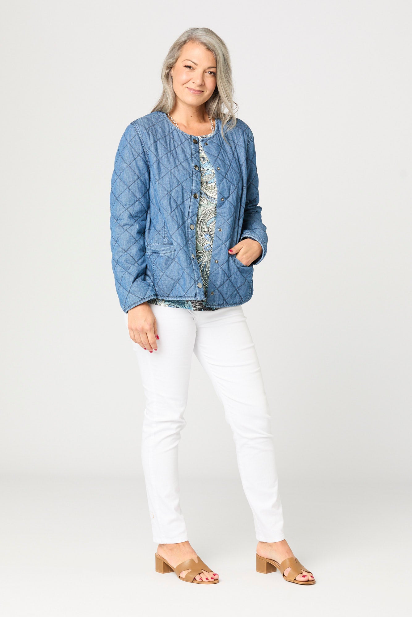 Shop Colette Short Quilt Jacket in Indigo Wash – Fella Hamilton