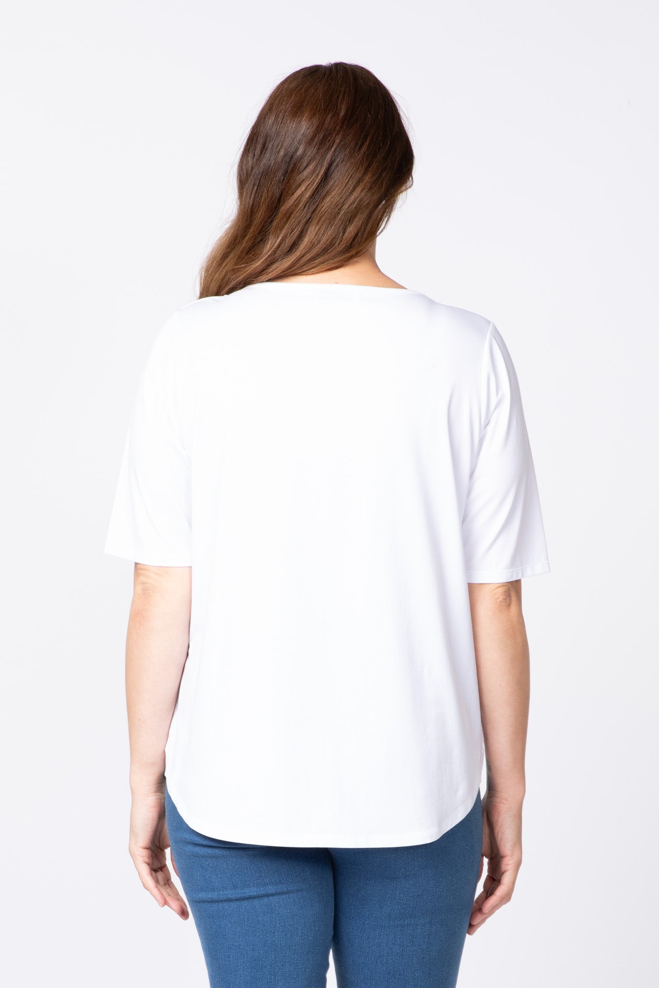 Shop Recreation Boat Neck Elbow Slv Top in White – Fella Hamilton