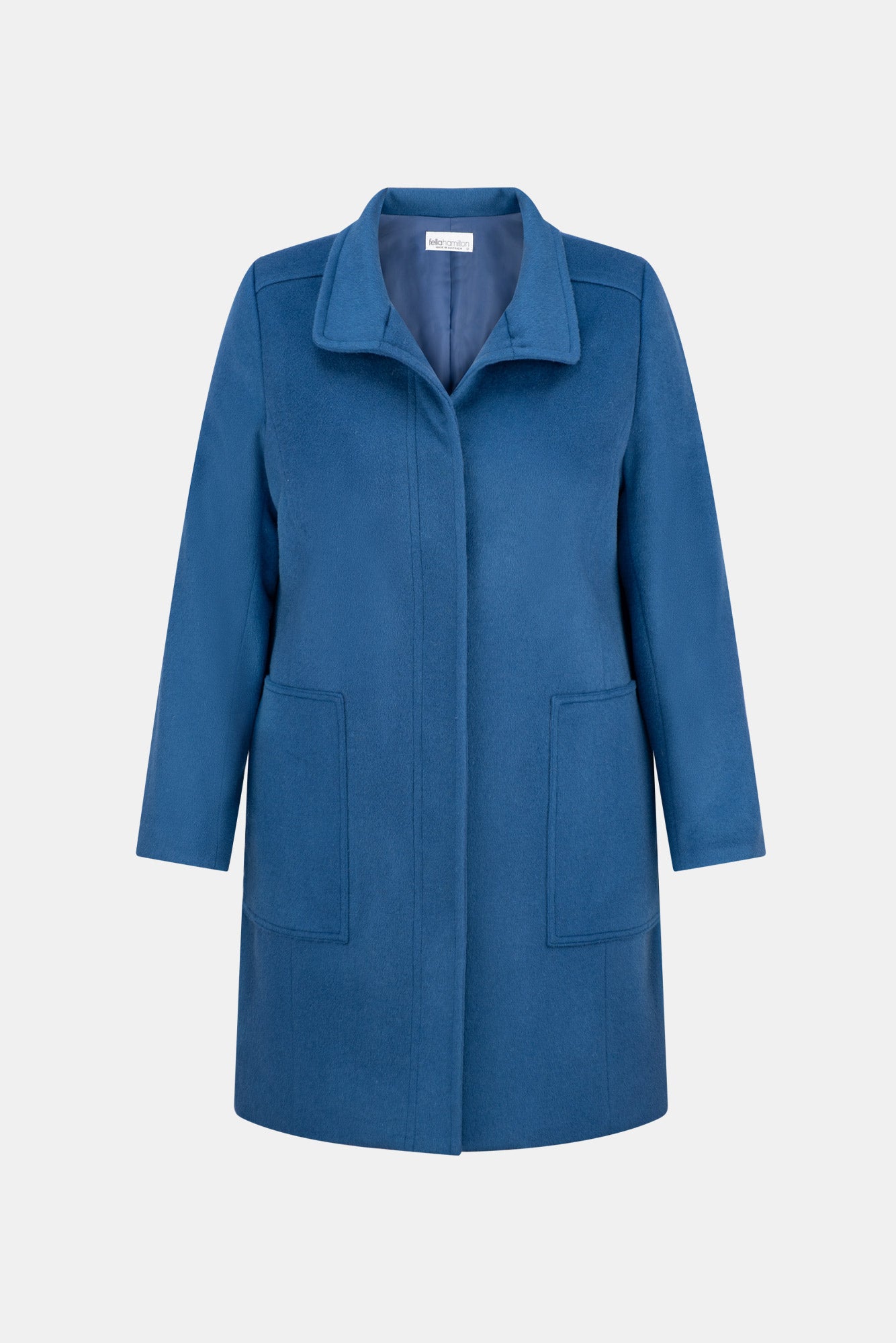 Shop Zarina Concealed Placket Coat in Petrol – Fella Hamilton