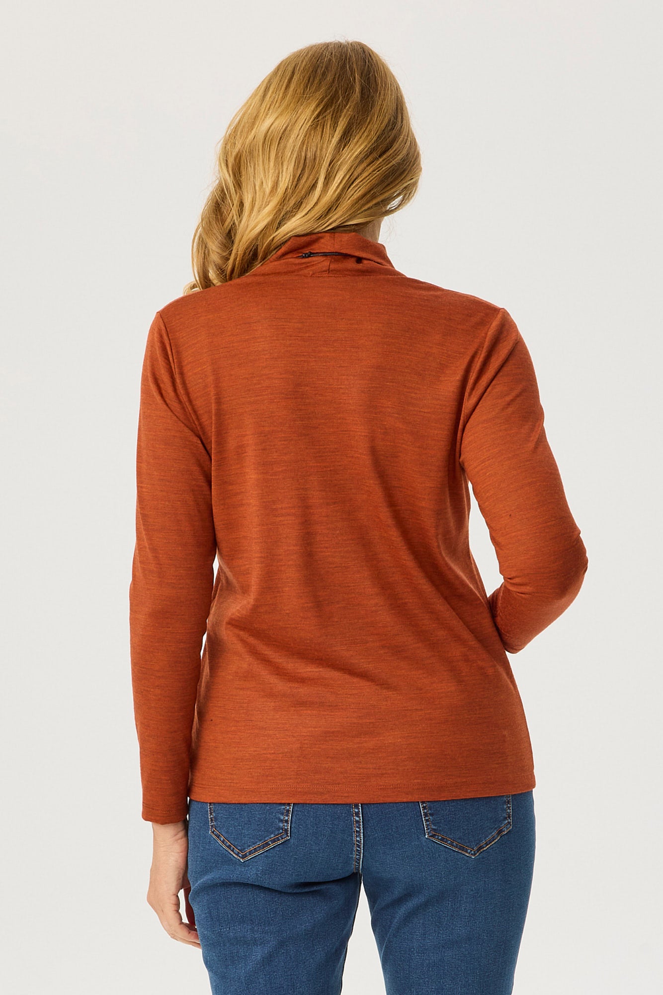 Shop Hedrena Cowl Neck Long Sleeve Top in Russet – Fella Hamilton