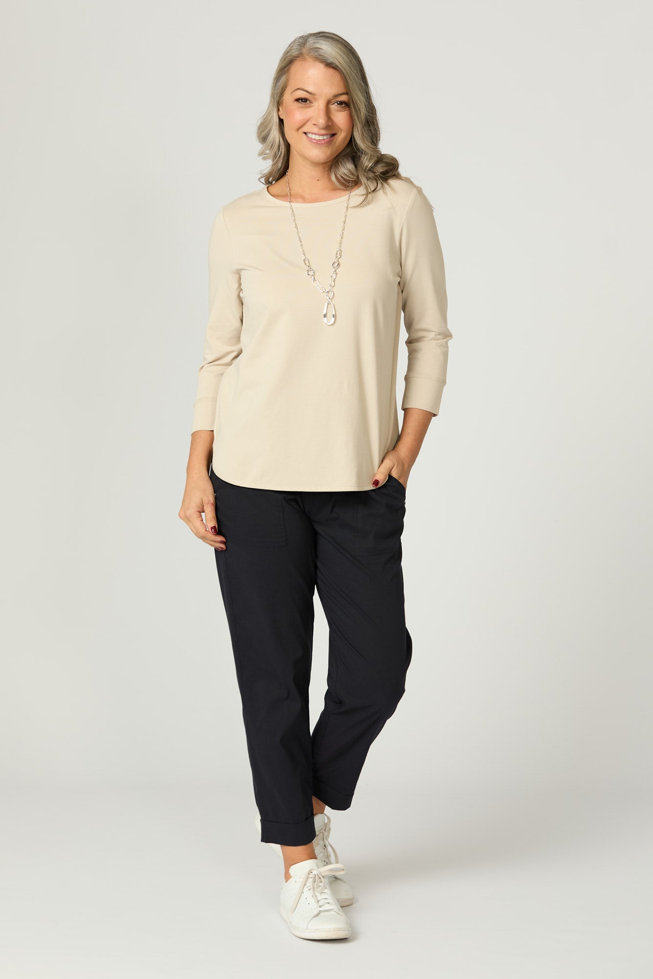 Shop Vibe Patch Pocket 7/8 Pant in Navy – Fella Hamilton