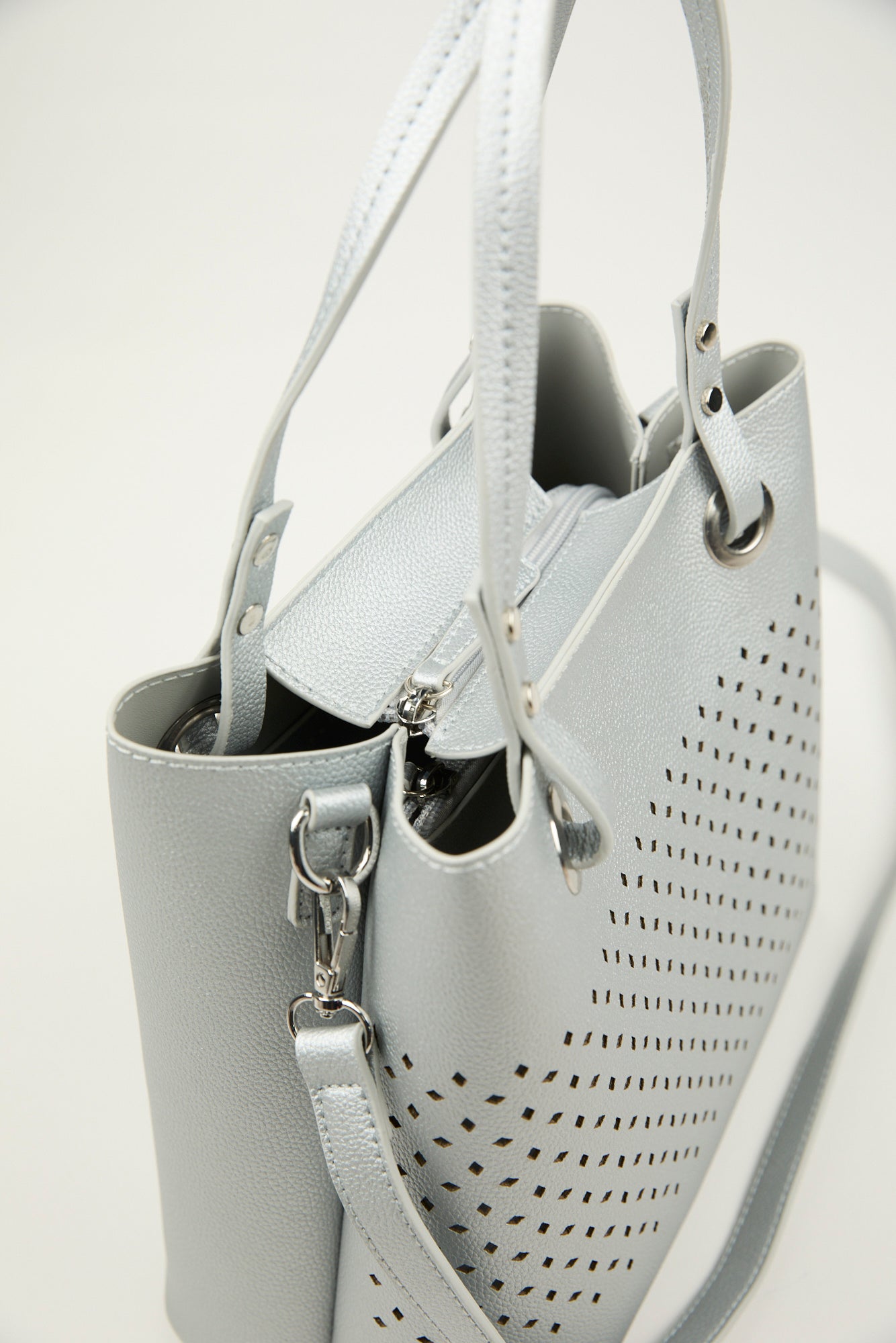Shop Tabatha Mini Tote Bag in Silver – Fella Hamilton