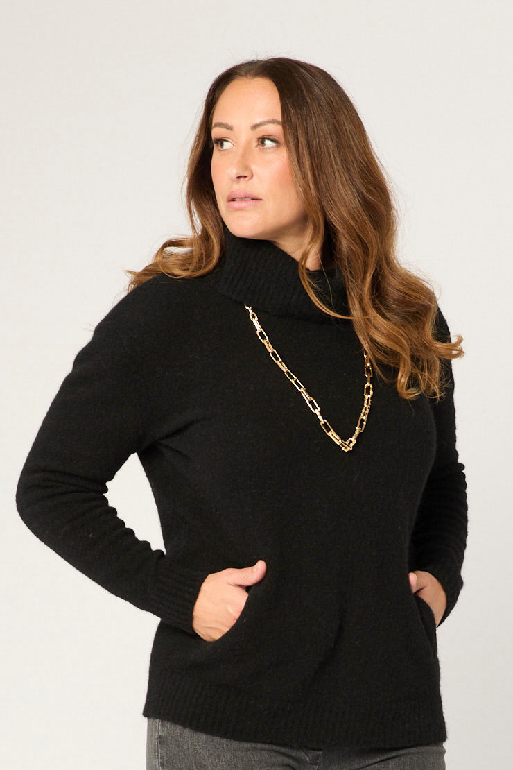 Shop Vaucluse Longer Pocket Jumper in Black – Fella Hamilton