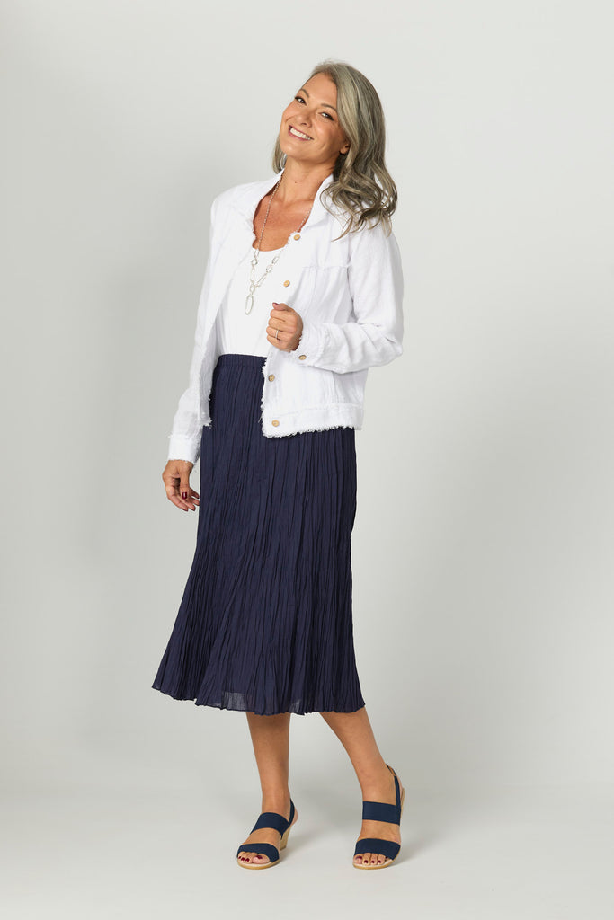 Shop Ari Frayed Linen Jacket in White – Fella Hamilton