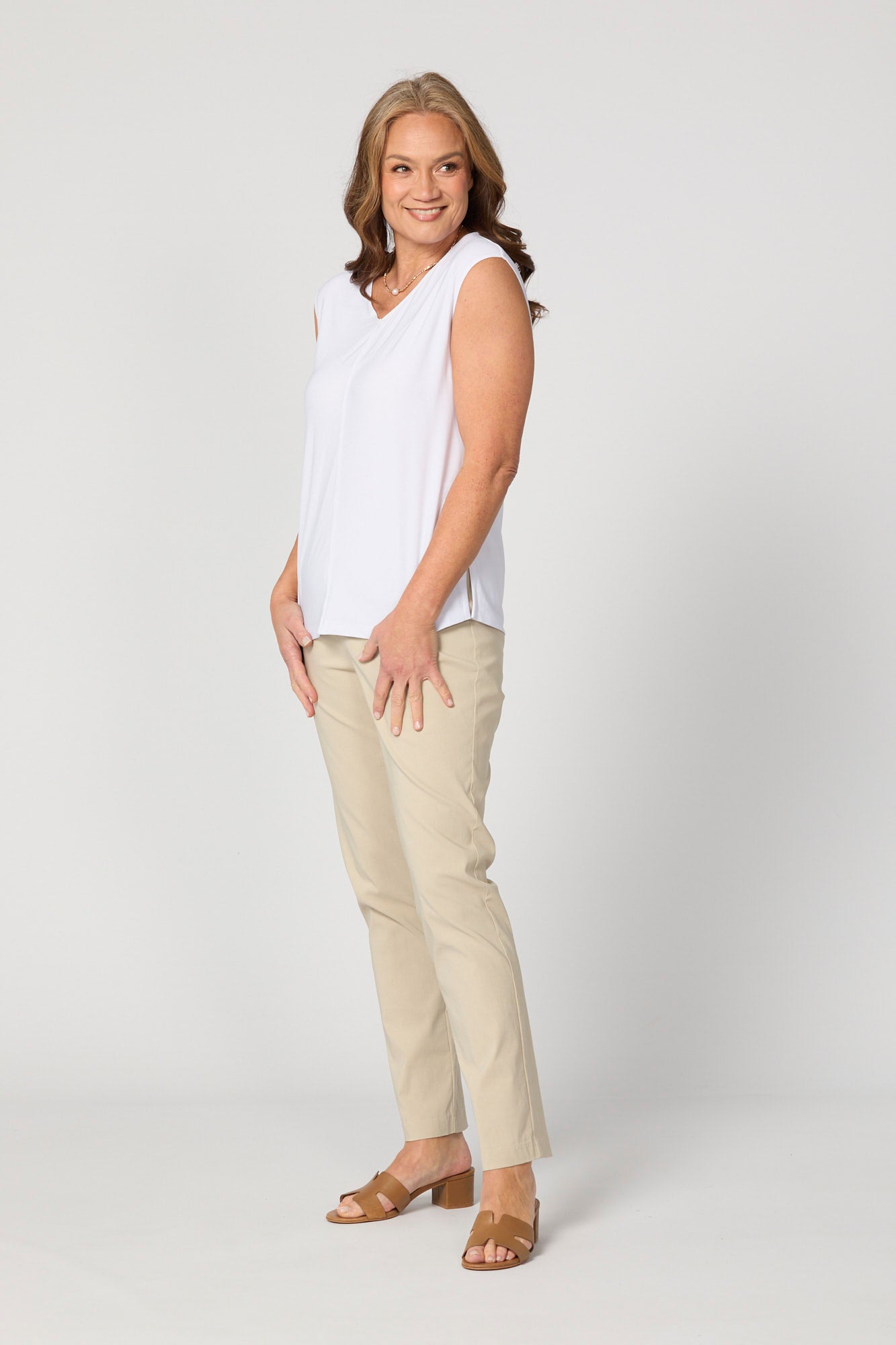 Shop Hush Nadia V-Neck Top Sleeveless Top in White – Fella Hamilton