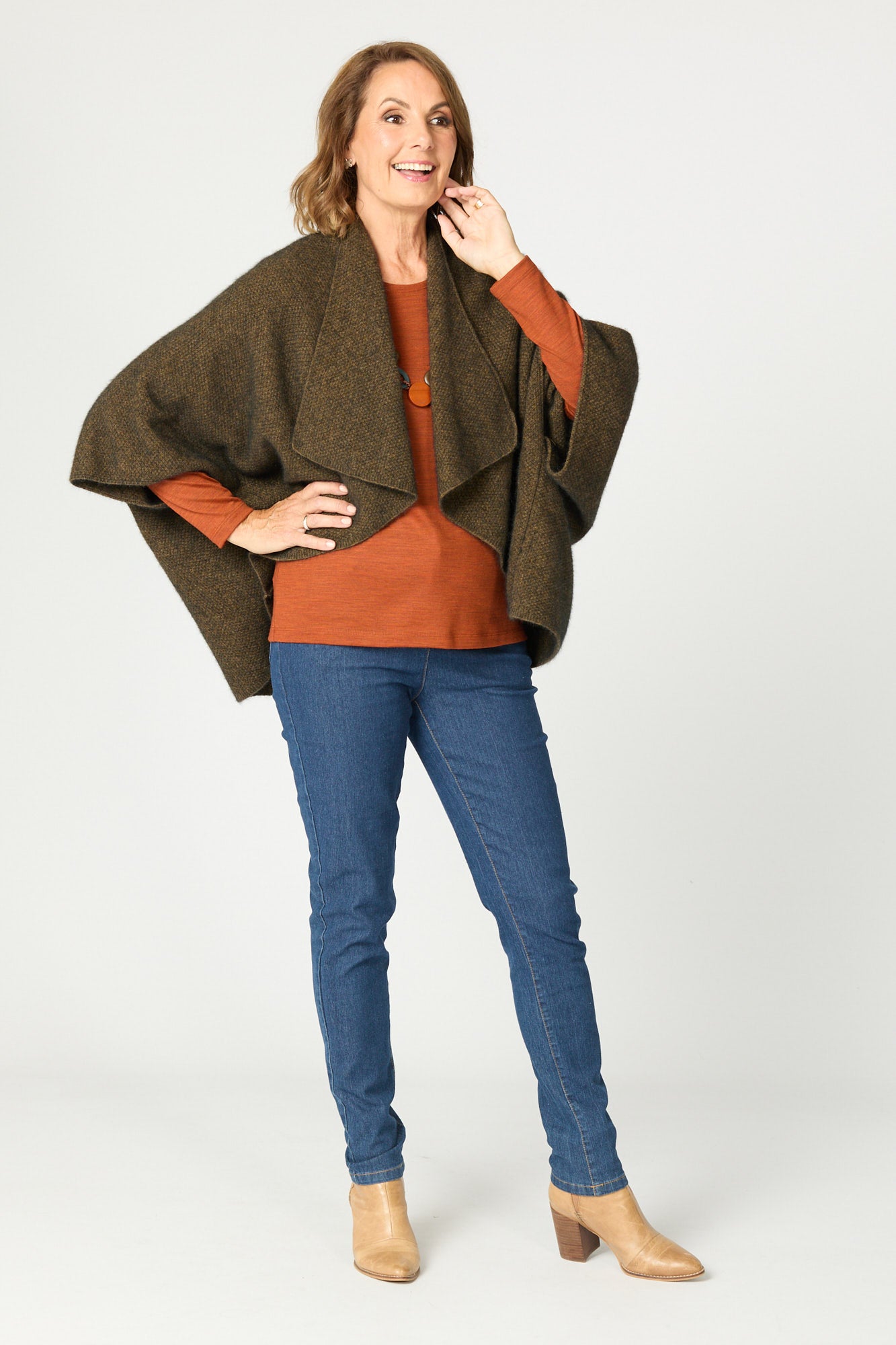 Shop Hedrena Classic Long Sleeve Tee Tango in Russet – Fella Hamilton