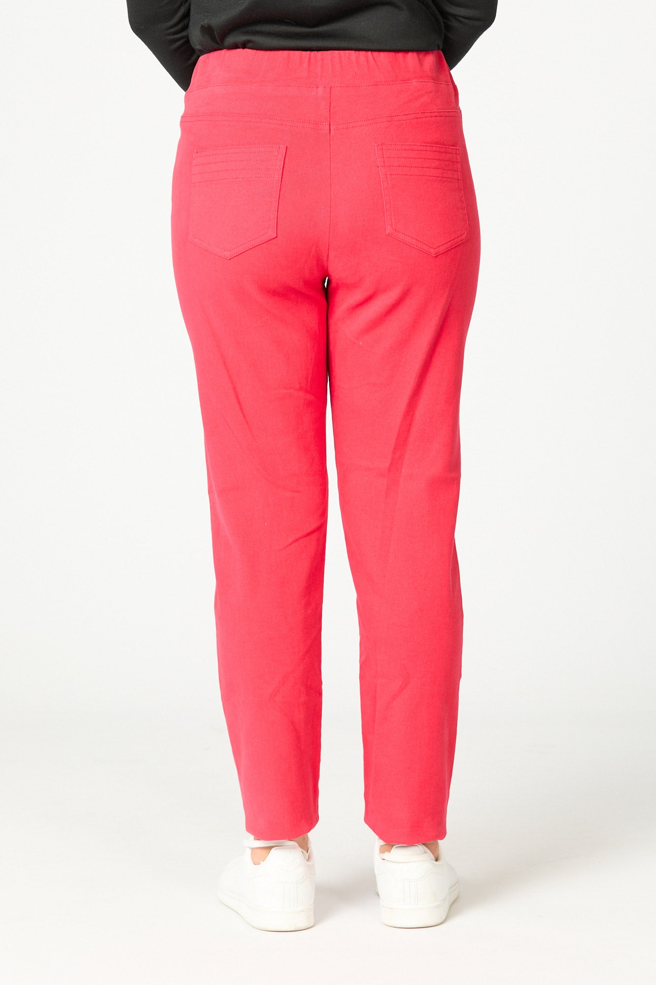 Shop Suzy Stretch Long Pull On Jean in Red – Fella Hamilton