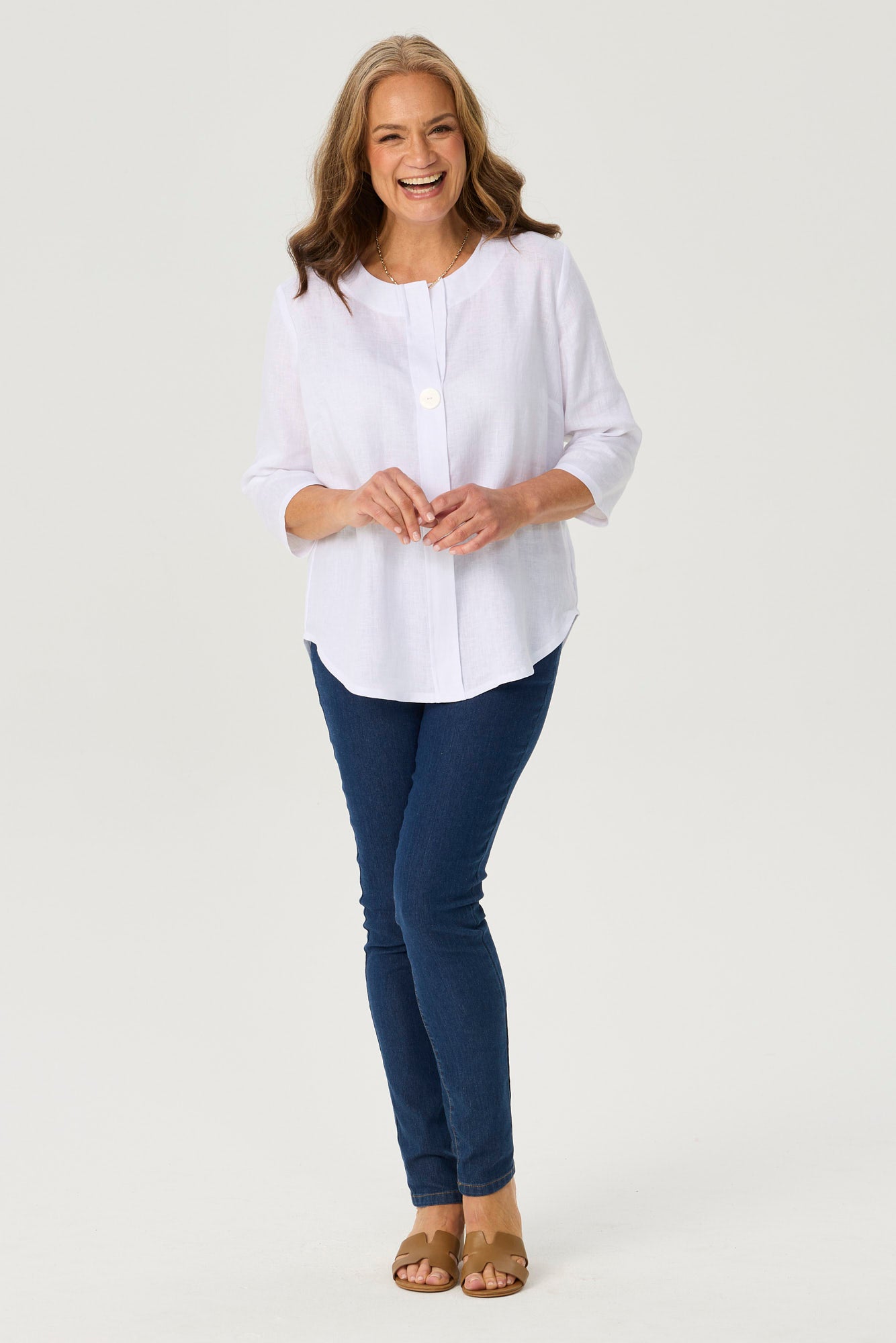 Shop Cologne 1 Button Tunic Top in White – Fella Hamilton