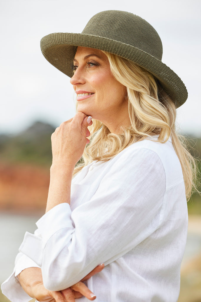 Shop Classic Breton Squash & Wash Hat in Dark Khaki – Fella Hamilton