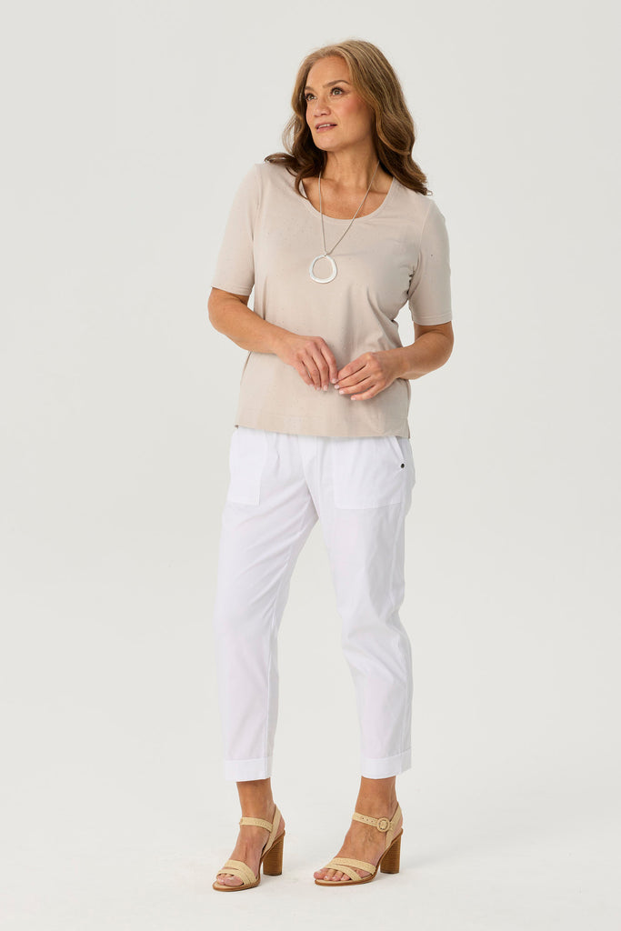 Shop Delray Stud S/S Tee in Natural – Fella Hamilton