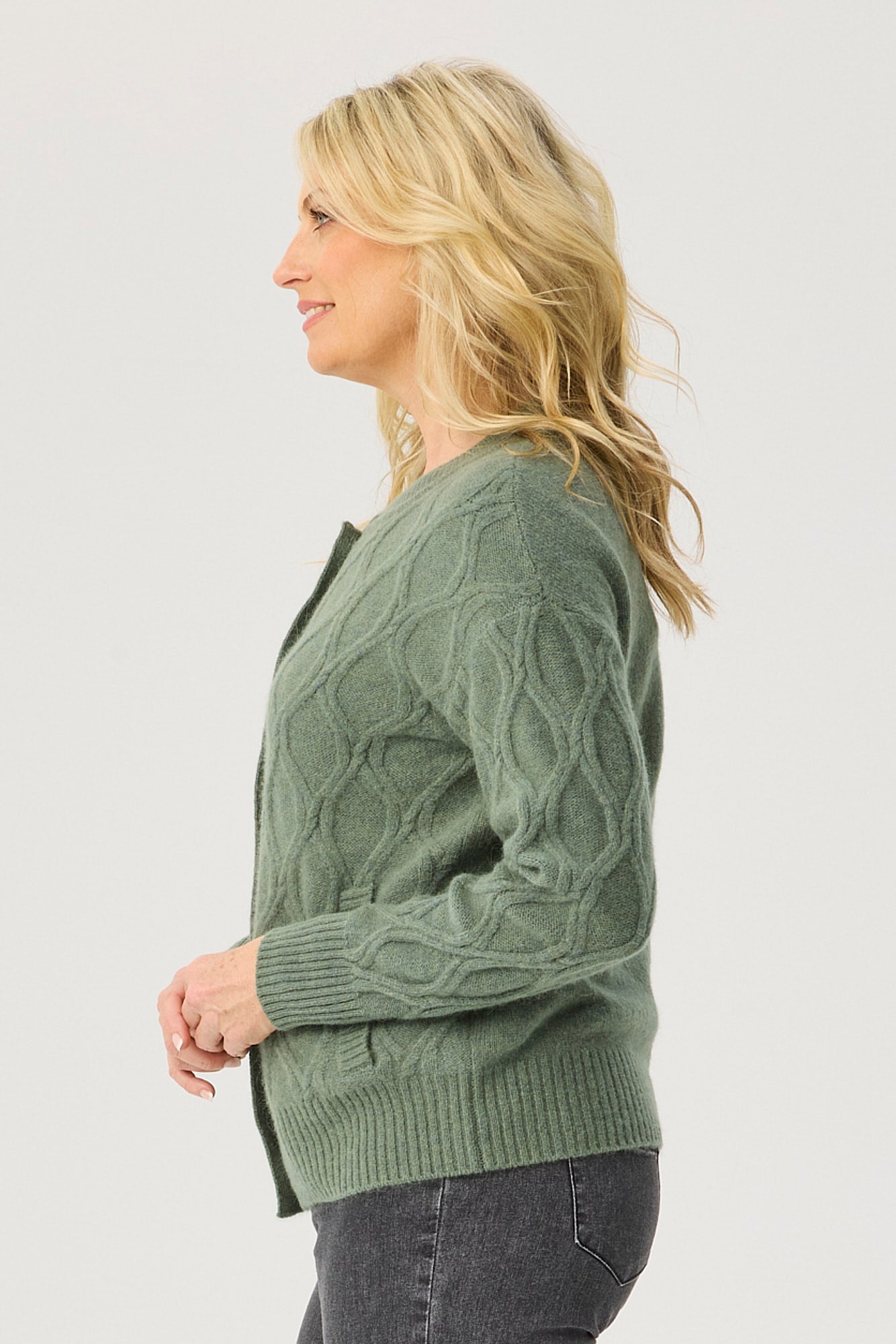 Shop Clementine Bomber Cardigan in Olive Marle – Fella Hamilton