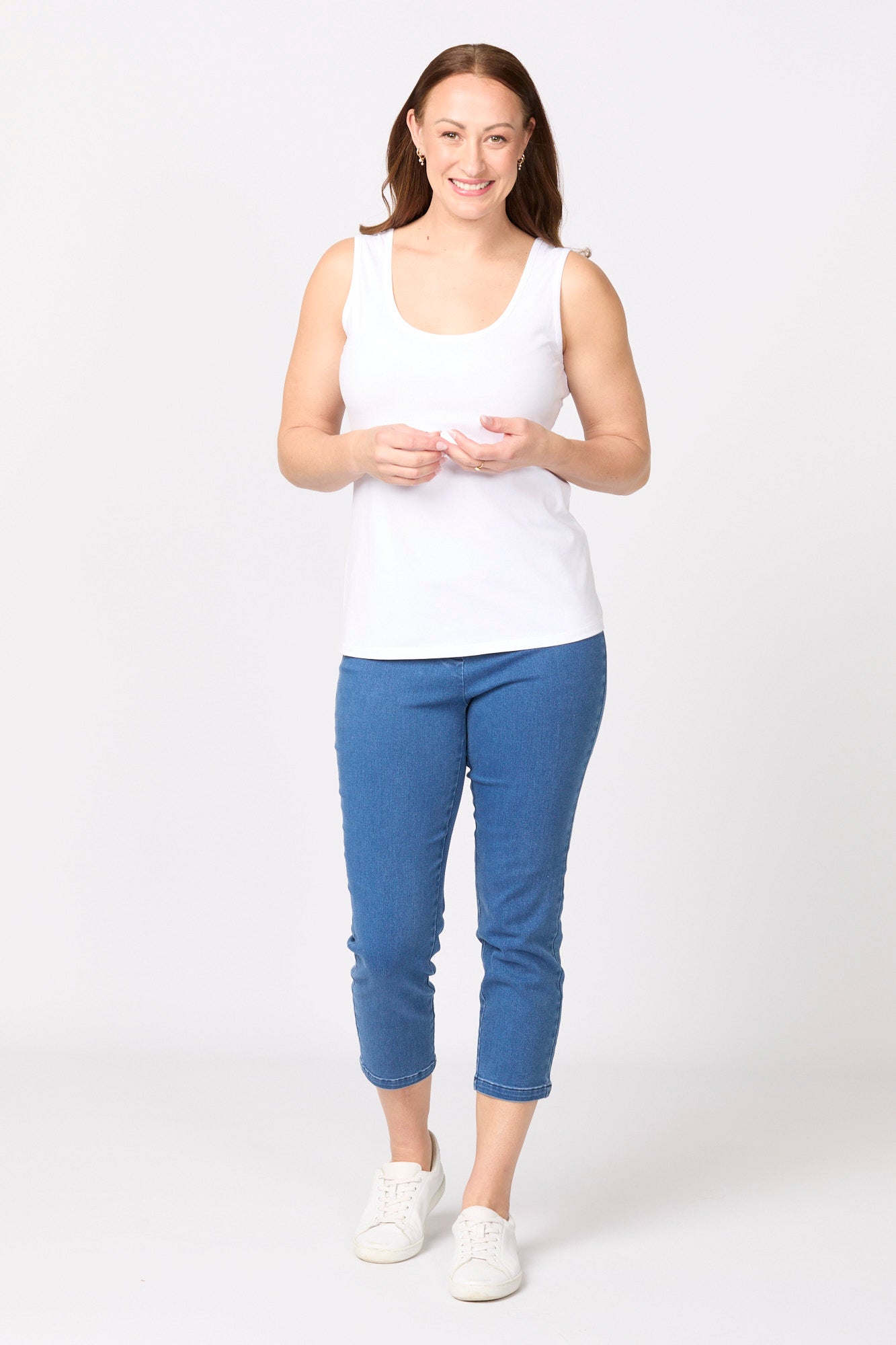 Shop Basics Narrow Strap Singlet in White – Fella Hamilton