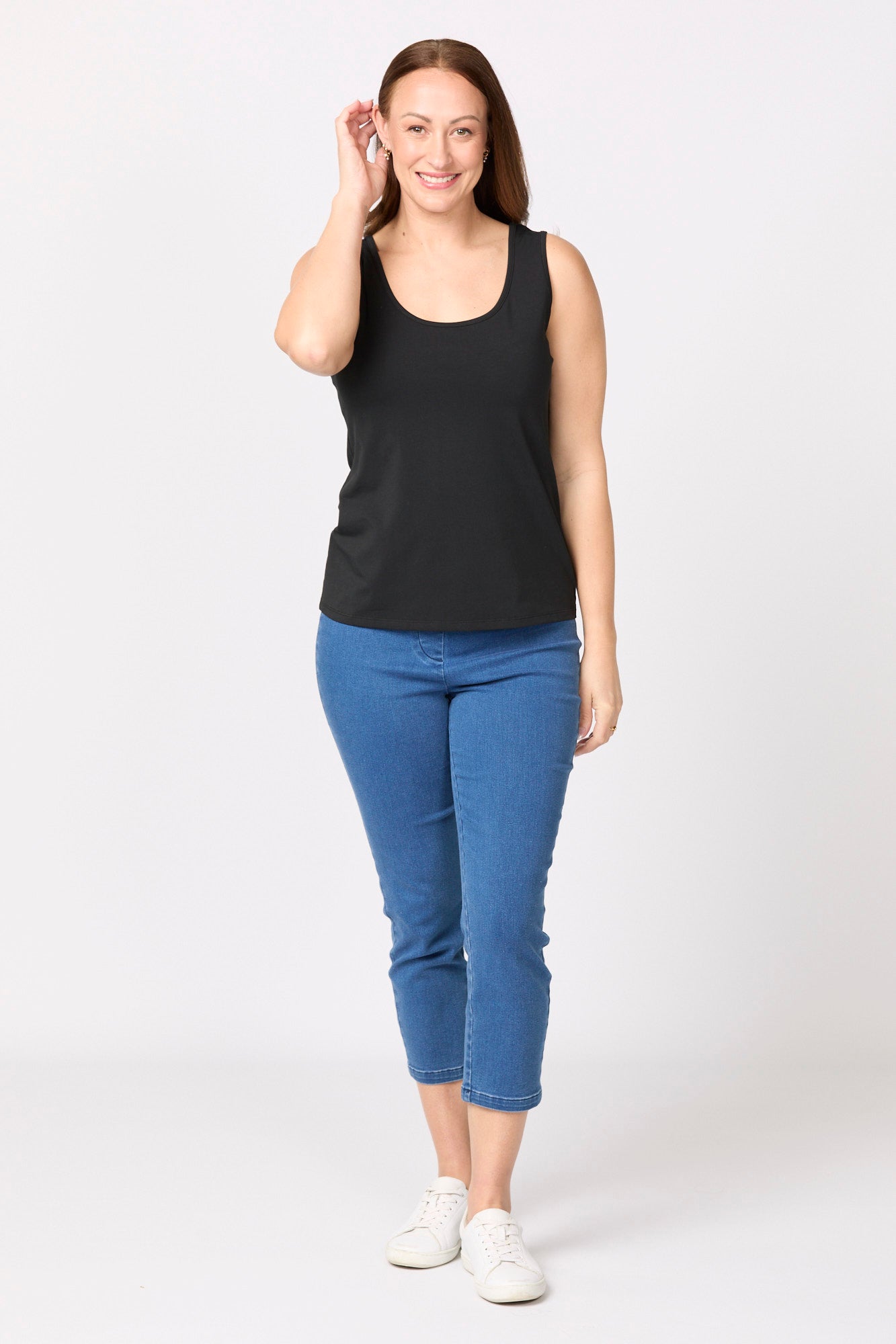 Shop Basics Narrow Strap Singlet in Black – Fella Hamilton