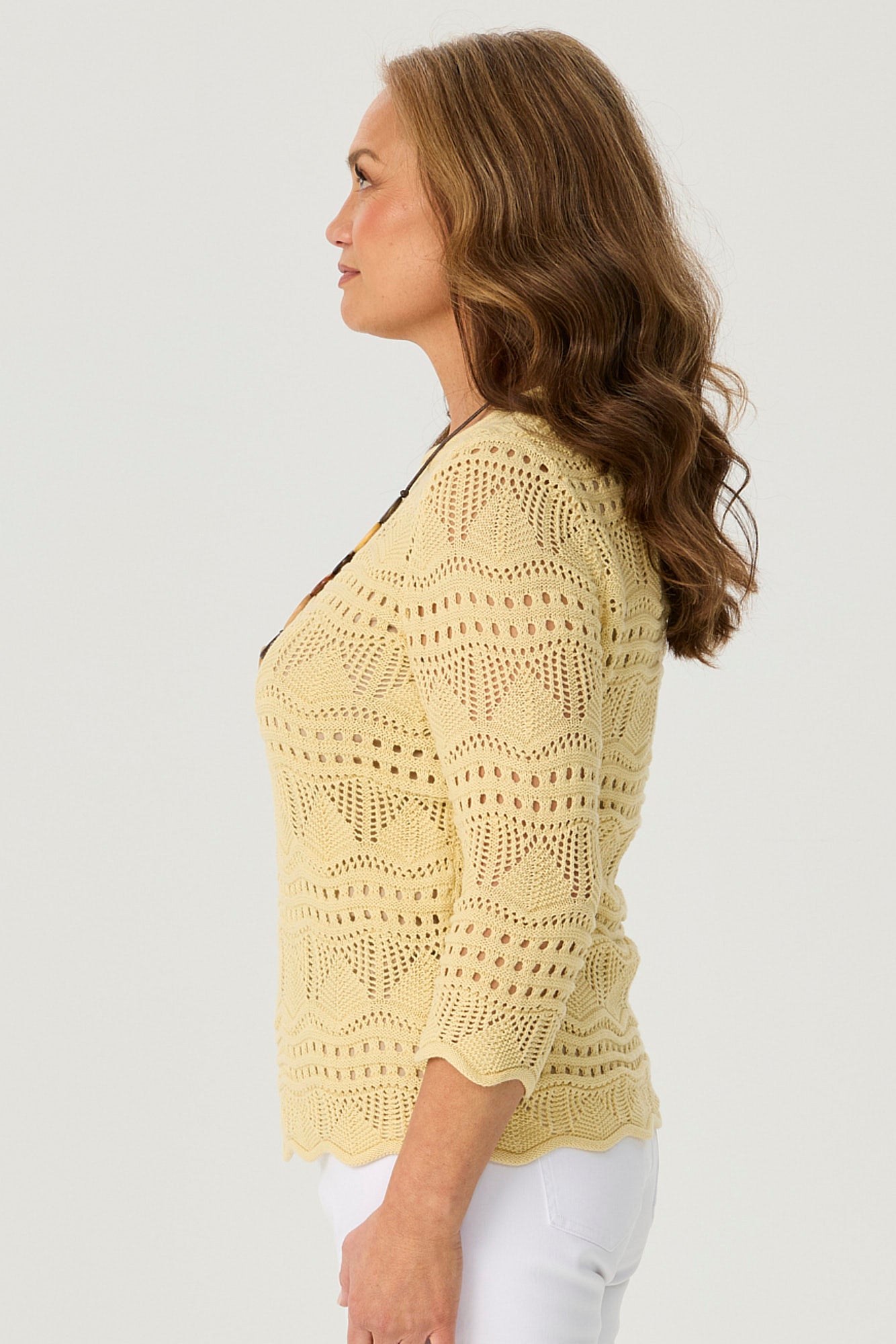 Shop Corfu Pointelle 3/4 Slv Sweater in Butter – Fella Hamilton
