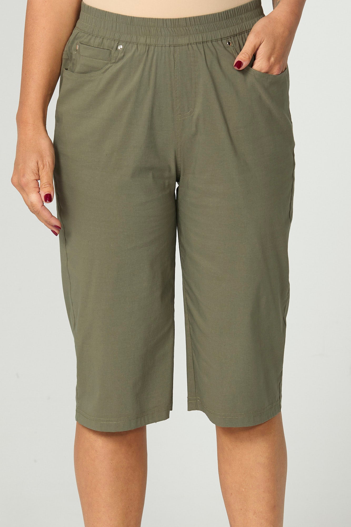 Shop Vibe Stretch Pull On Long Short in Olive – Fella Hamilton