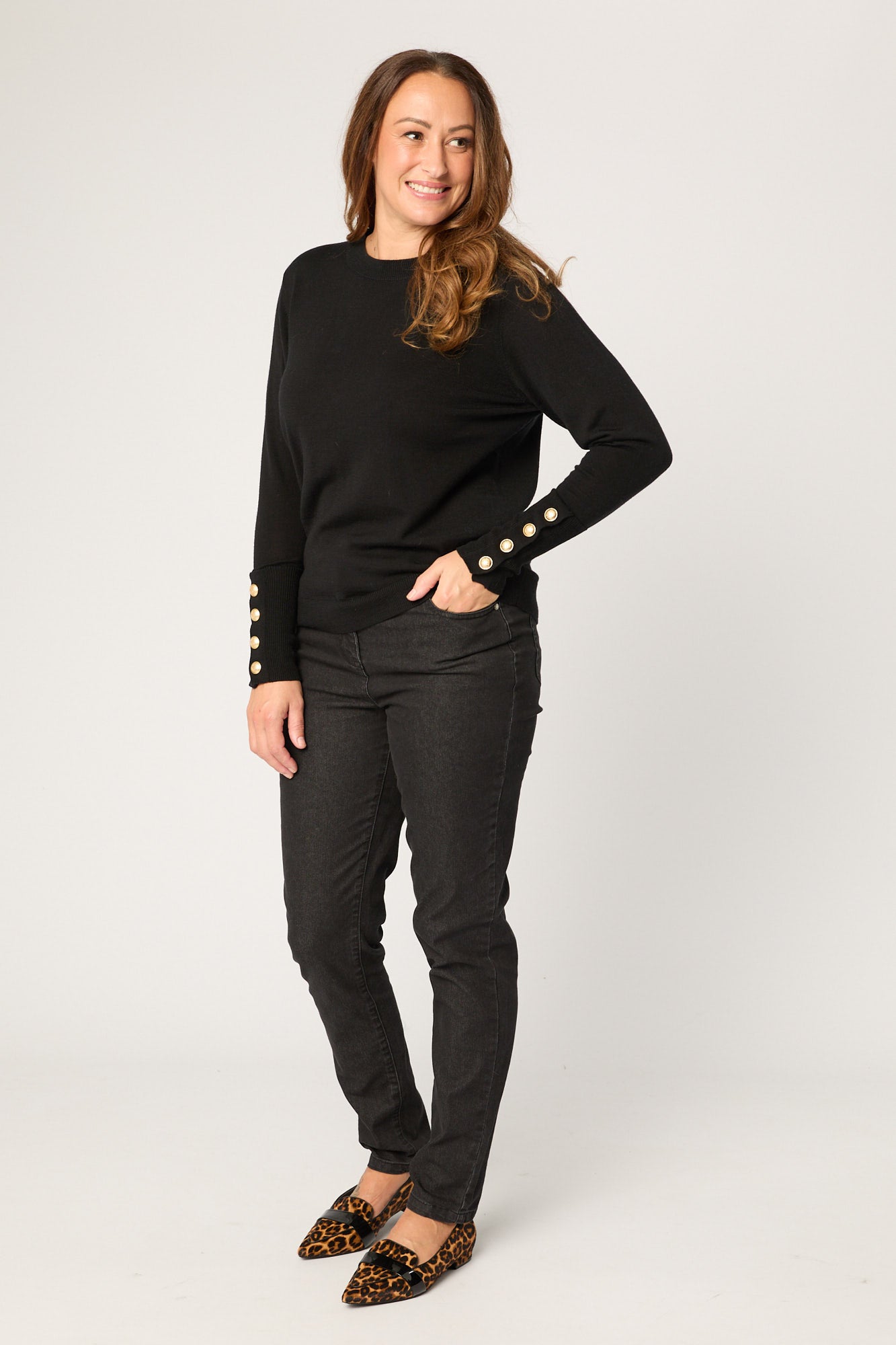 Shop Potts Point Button Cuff Sweater in Black – Fella Hamilton