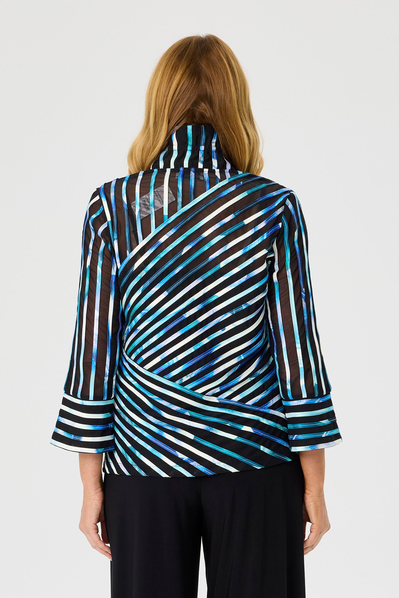 Shop Raven Ribbon Mesh Button Jacket in Black Sapphire – Fella Hamilton